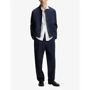 Hugo Oversized Wave-pattern Woven Shirt Xxl