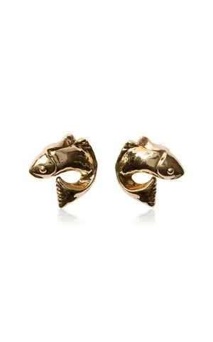 Jacquemus Les Boucles Poisson Copper-Brass Earrings Gold