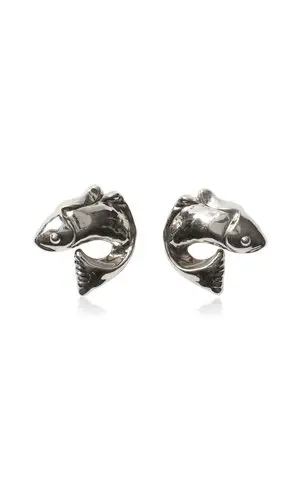 Jacquemus Les Boucles Poisson Copper-brass Earrings - Silver