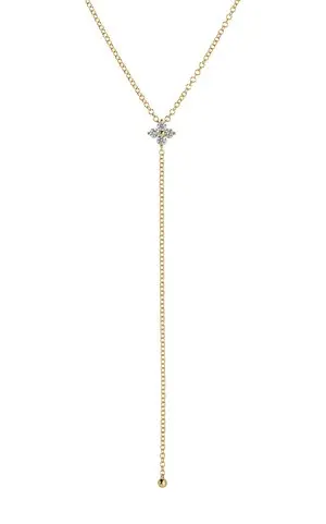 Ef Collection Fleur 14k Yellow Diamond Lariat Necklace - Gold