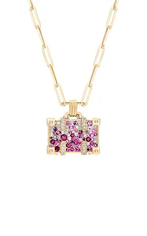 NEVERNOT Hot Memories 14k Yellow Gold Necklace - Pink