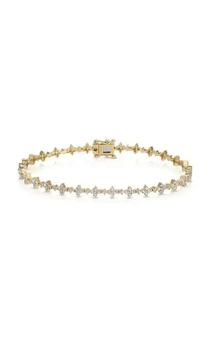 Ef Collection Fleur 14k Yellow Diamond Eternity Bracelet - Gold