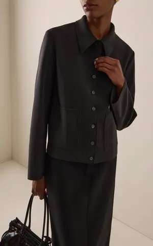 BIRROT Lay3 Point Collar Crepe Jacket