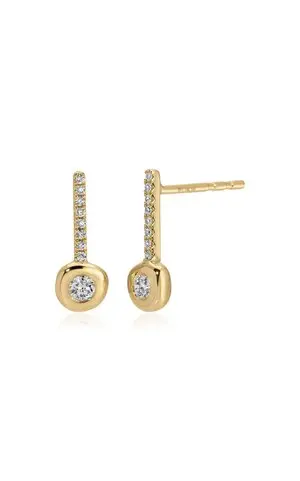 Ef Collection 14k Yellow Diamond Pillow Bar Earrings - Gold