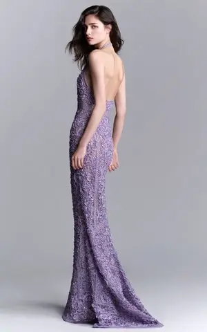 Elie Saab Embroidered Silk-blend Gown - Purple