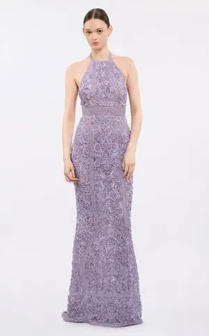 Elie Saab Embroidered Silk-blend Gown