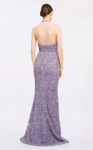 Elie Saab Embroidered Silk-blend Gown