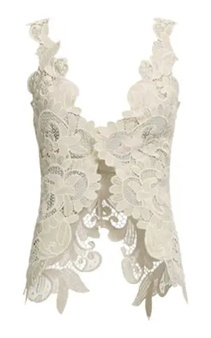 Elie Saab Macrame Lace Top - Off-white