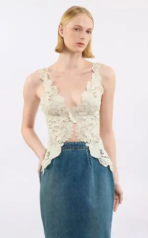 Elie Saab Macrame Lace Top