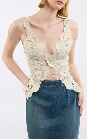 Elie Saab Macrame Lace Top