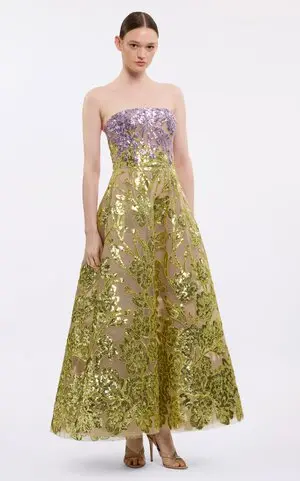 Elie Saab Embroidered Sequined Gown