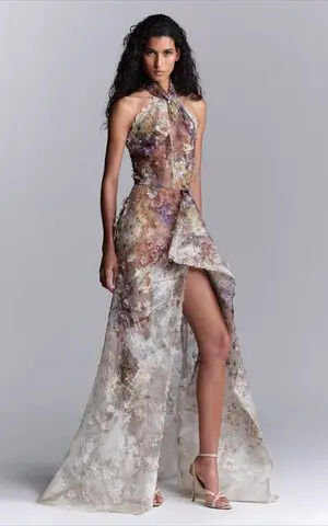 Elie Saab Floral-applique Organza Gown