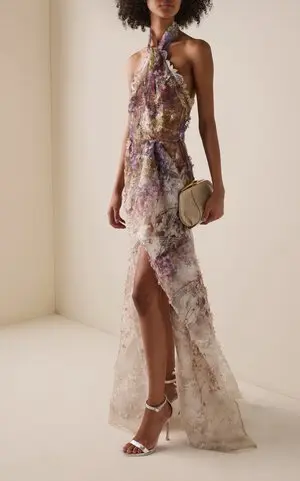 Elie Saab Floral-applique Organza Gown