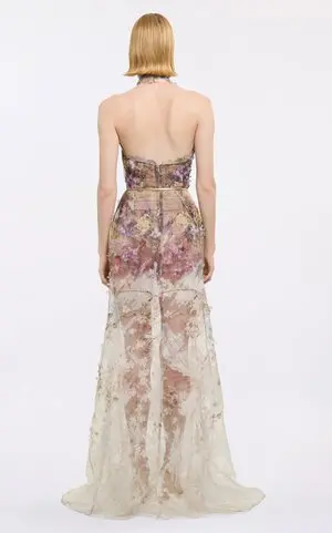 Elie Saab Floral-applique Organza Gown
