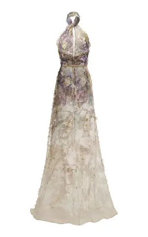 Elie Saab Floral-applique Organza Gown