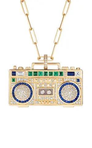 NEVERNOT Put The Record On 14k Yellow Gold Necklace - Multi