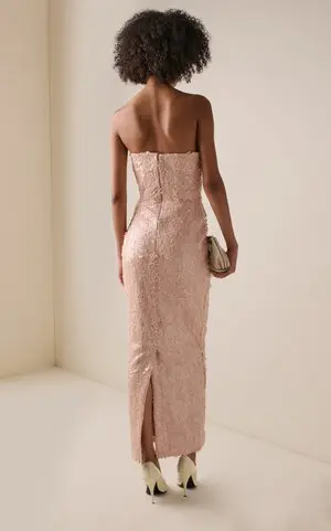 Elie Saab Strapless Sequined Maxi Dress