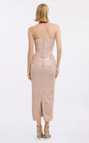 Elie Saab Strapless Sequined Maxi Dress