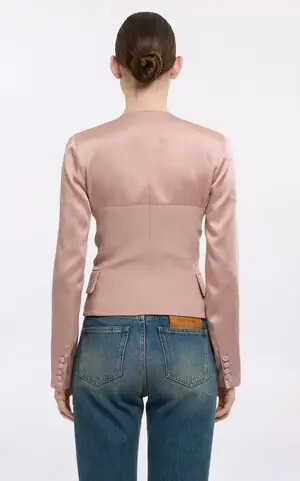Elie Saab Front-tie Satin Jacket