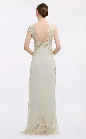 Elie Saab Macrame Lace-embellished Maxi Dress