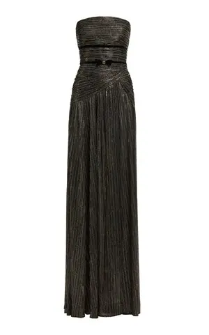 Elie Saab Draped Sequin Gown - Metallic