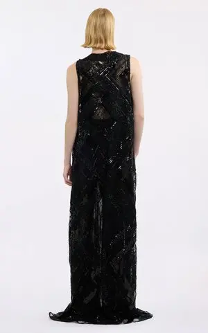 Elie Saab Sequined Sheer Vest Top