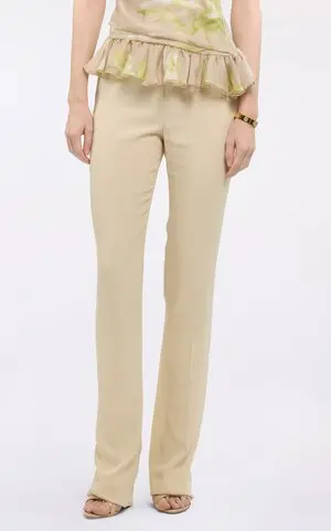 Elie Saab Mid-rise Straight-leg Envers Silk Pants - Tan