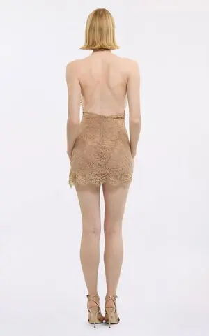 Elie Saab Halter Top Lace Mini Dress