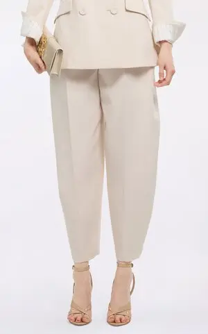 Elie Saab Mid-rise Pleated Pegged Pants - White