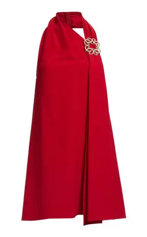 Elie Saab Scarf Draped Mini Dress - Red