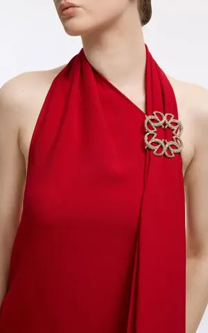 Elie Saab Scarf Draped Mini Dress