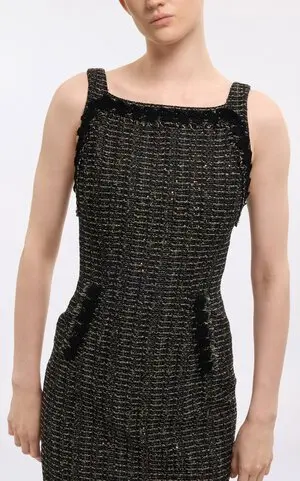 Elie Saab Tweed Cotton-blend Midi Dress