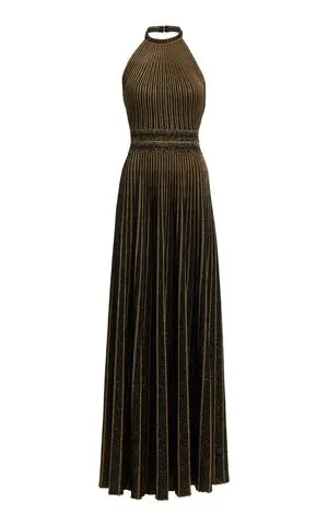 Elie Saab Halter Top Knit Maxi Dress - Multi