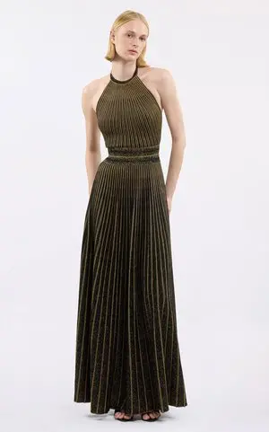 Elie Saab Halter Top Knit Maxi Dress