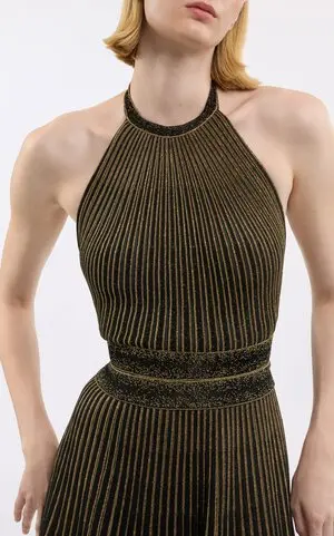 Elie Saab Halter Top Knit Maxi Dress