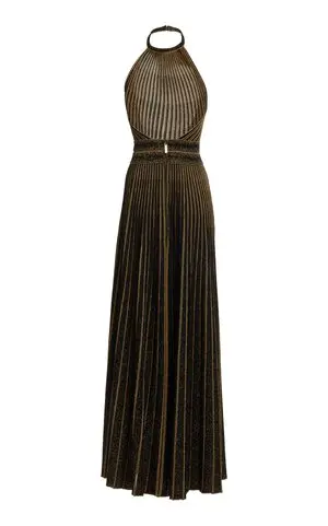 Elie Saab Halter Top Knit Maxi Dress