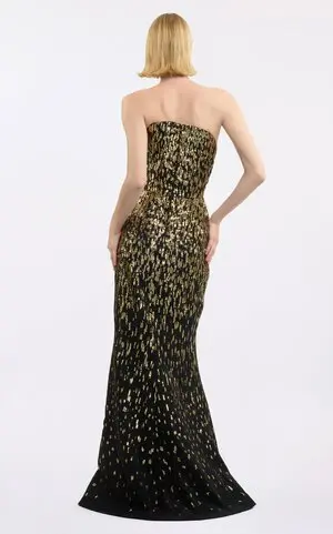 Elie Saab Sequined Strapless Maxi Dress