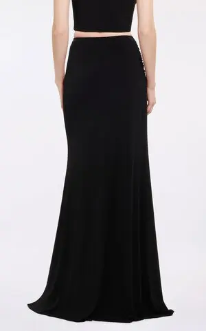 Elie Saab Draped Jersey Maxi Skirt