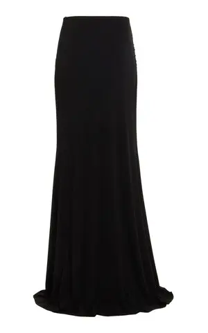 Elie Saab Draped Jersey Maxi Skirt