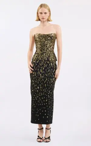 Elie Saab Sequined Strapless Corset