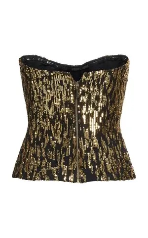 Elie Saab Sequined Strapless Corset