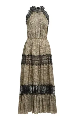 Elie Saab Lace Insert Chiffon Maxi Skirt - Multi