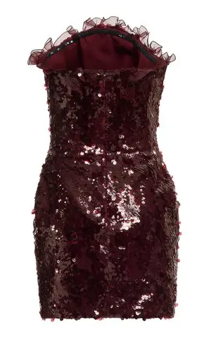 Elie Saab Sequin-embellished Strapless Mini Dress