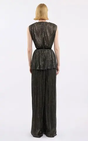 Elie Saab Deep V-neck Lurex Top