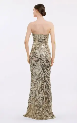 Elie Saab Sequin-embroidered Strapless Maxi Dress