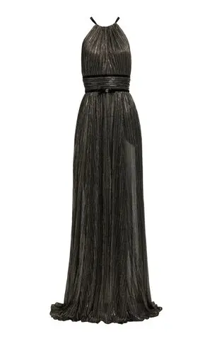 Elie Saab Draped Lurex Maxi Dress - Metallic