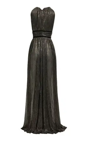 Elie Saab Draped Lurex Maxi Dress