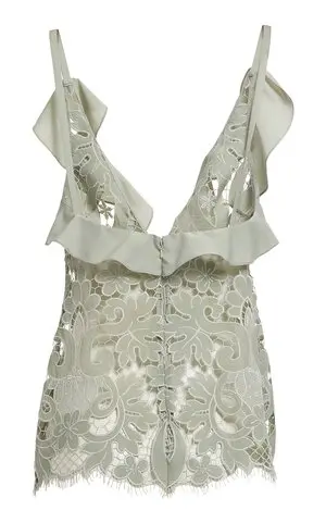 Elie Saab Ruffle-trim Lace Top