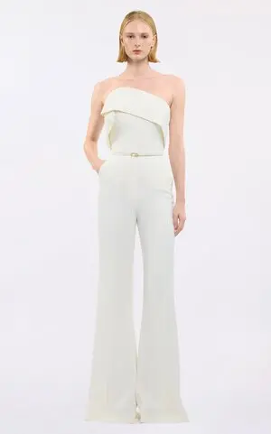 Elie Saab Asymmetrical Fold Over Top Jumpsuit