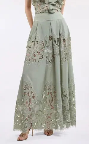 Elie Saab Lace-insert Midi Skirt